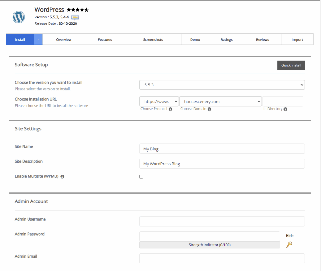 How To Install WordPress In CPanel, Bluehost And SiteGround – QingSong